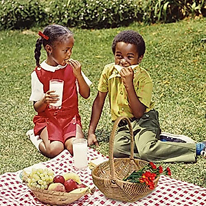 Takefuns Rattan Flower Basket, Hand-Woven Wicker Storage Basket with Handle, Handbasket Storage Box Picnic Petal Basket for Home Wedding Garden Decoration (Style 3)