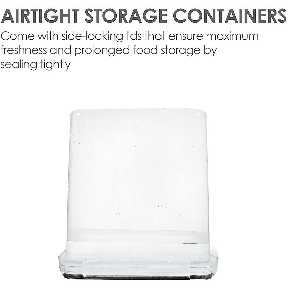 Vtopmart Food Storage Containers 2.5L / 84.5oz, 4 Pieces BPA Free Plastic Airtight Food Storage Containers for Flour, Sugar, Baking Supplies, with 4 Measuring Spoons and 24 Labels,Black