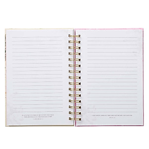 Large Hardcover Journal, Be Still and Know – Psalm 46:10, Pink & Red Daisy Inspirational Wire Bound Spiral Notebook w/192 Lined Pages, 6” x 8.25”