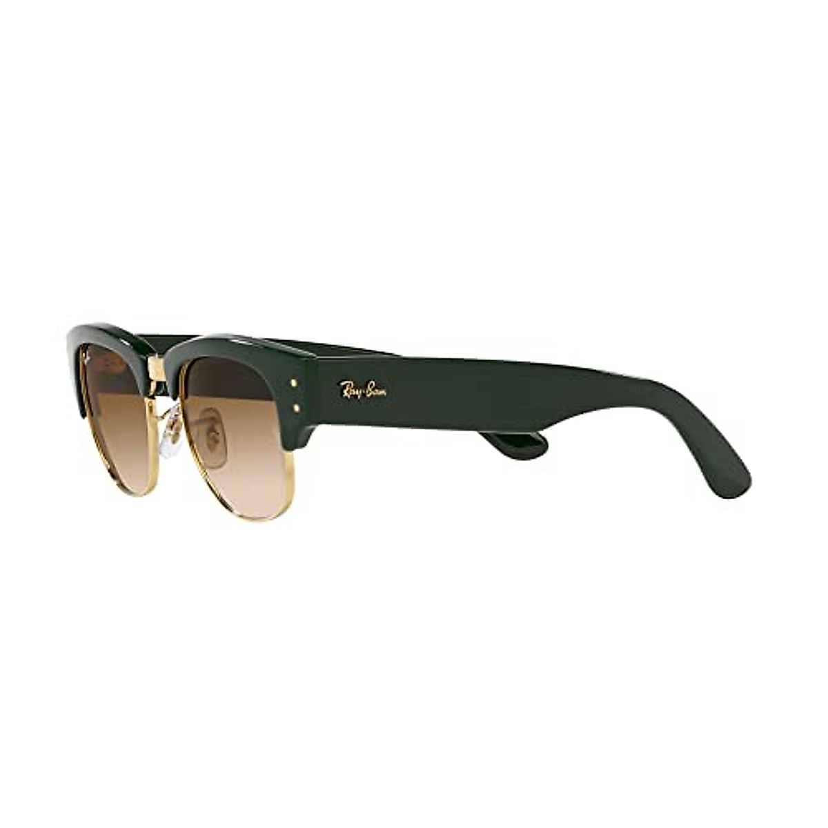 Ray-Ban Unisex Sunglasses Green On Gold Frame, Light Brown Lenses, 53MM