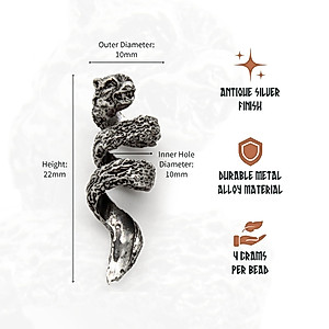 Wolf Beard Bead Coils (4-Pack) - Viking Hair Jewelry for Beards, Hair and Dreadlocks