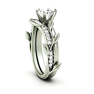 DESTINY JEWEL Unique Style 1.70Ct Round Cut Diamond Bridal Engagement Wedding Ring Set. Solid 925 Silver 14K White Gold Over Ring Set_9