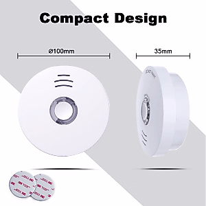 SITERWELL Smoke Alarm 10 Years Battery Life, 3V Sealed Battery UL217 Photoelectric Sensor with Mute Button and Test Button, Suitable for Living Room/Home Fire Safety GS508C (2)