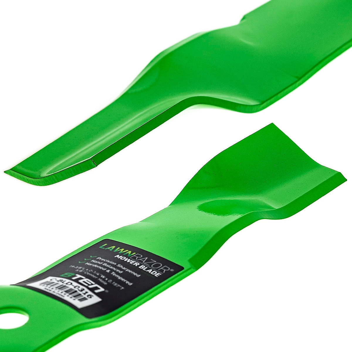 8TEN LawnRAZOR Blade Set for John Deere Sabre 1438 1538 1338S GX00166 38 Inch Deck (Mulching) 2 Pack