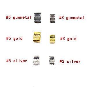 Meillia 55 Pieces #3 and #5 Zipper Bottom Stops and Top Stops Zipper Stops in Gold, Silver and Gunmetal