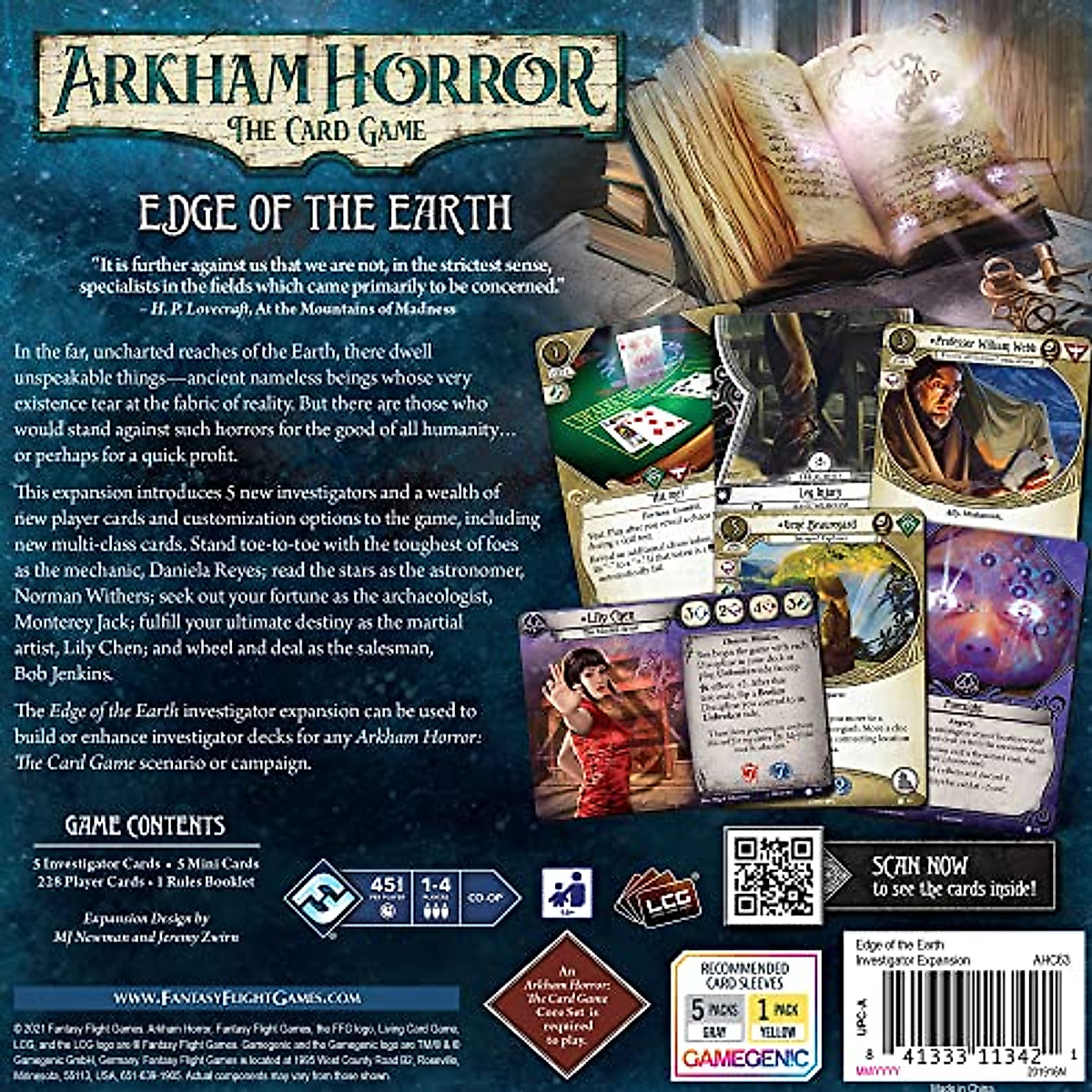 Fantasy Flight Games Arkham Horror The Card Game Edge of The Earth Investigator Expansion - Unleash New Terrors! Lovecraftian Cooperative LCG, Ages 14+, 1-4 Players, 1-2 Hour Playtime, Made