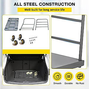 Reykilor 2IN1 Platform Truck Cart, Foldable Push Cart Dolly Large Flatbed Cart Heavy Duty Drywall Cart Lumber Cart, 2200lbs Push Cart Dolly w/Swivel Casters, 42“×25” Utility Cart for Groceries, Garage