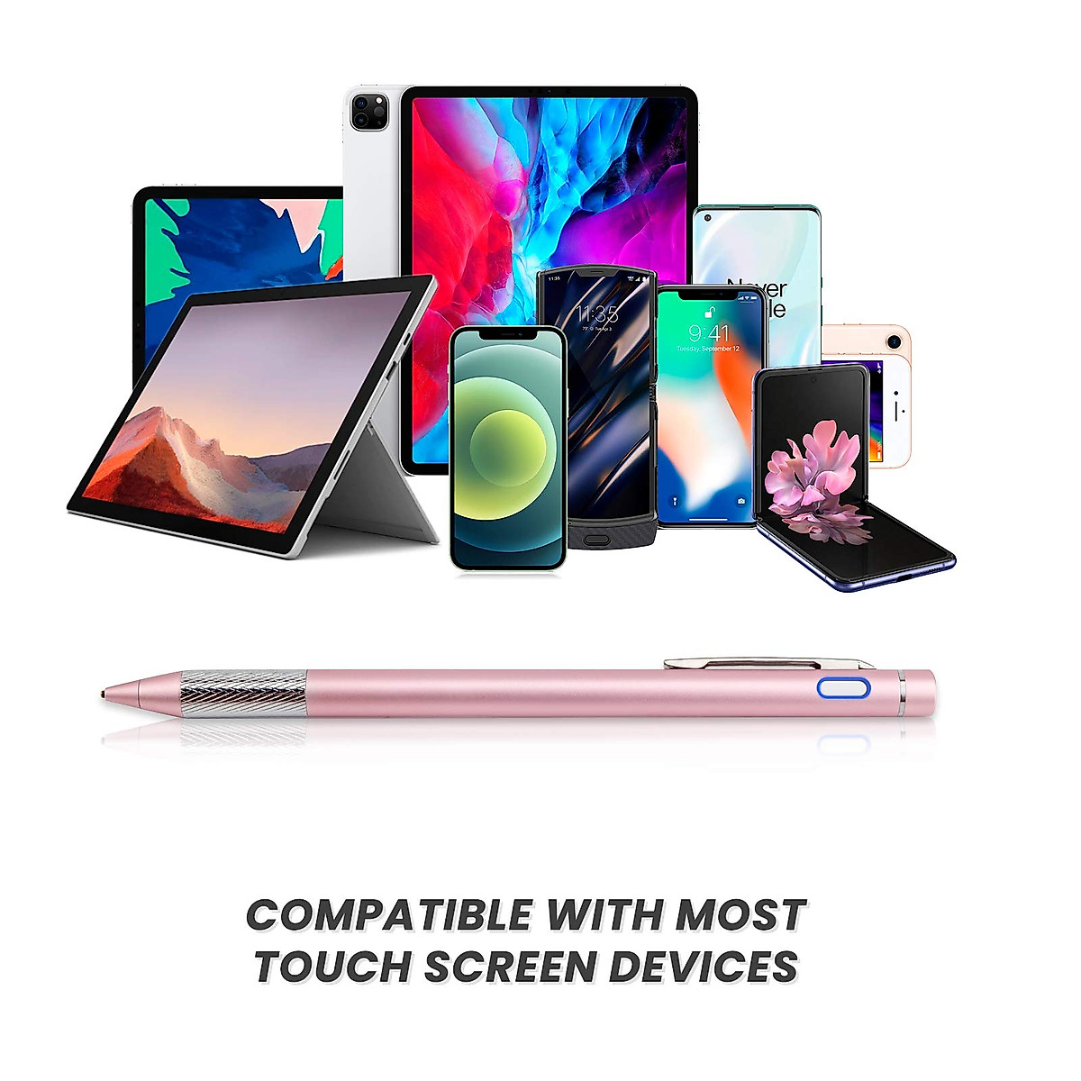 Pencil for Samsung Galaxy Tab A7 A8 A9 Stylus, Rsepvwy Active Digital Stylus with 1.5mm Ultra Fine Tip Stylus Pen for Samsung Galaxy Tab A7 A8 A9,Pink
