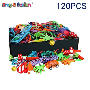 Amy&Benton 120PCS Prize Box Toys for Kids Classroom Pinata Filler Toys Kids Birthday Party Favors Assorted Carnival Prizes Treasure Box Chest Prizes Toys Goodie Bag Stuffers