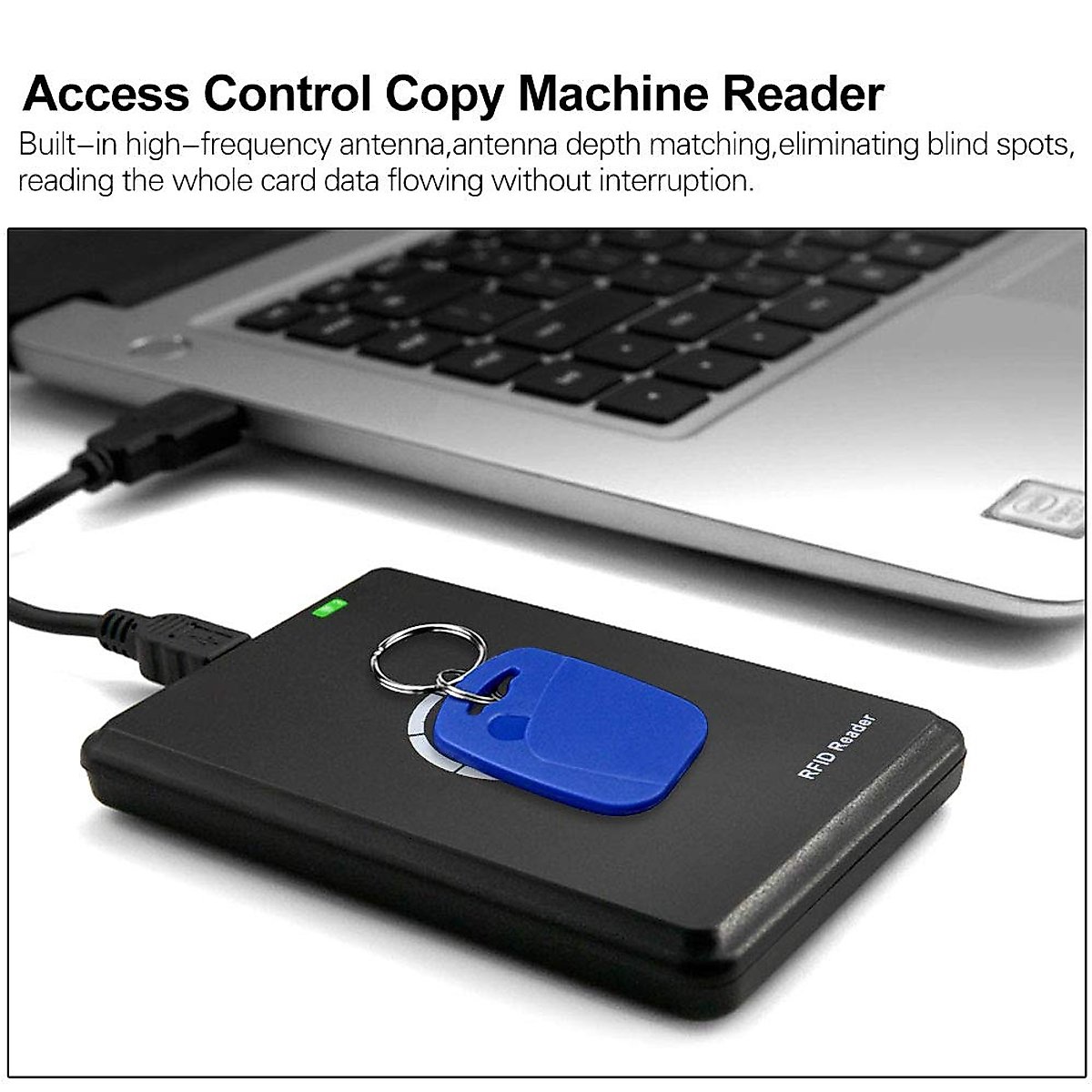 TO BE SECOND JASAG 13.56MHz IC Card Copier NFC Reader 125KHz RFID Reader Writer Duplicator Smart Card Programmer with IC Encrypted ID Composite Buckle Writable Key Fob Cards black NS106+3+3