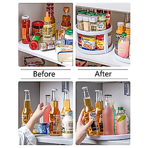 Lawei 2 Pack 2 Tier Lazy Susans Turntable - 10 Inch Pantry Cabinet Lazy Susan Storage Turntable Rotating Spice Rack for Spices, Condiments, Baking