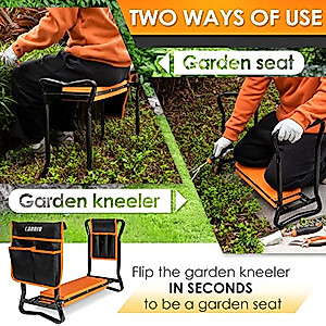 LANNIU Garden Kneeler Seat, Foldable Garden Stool, Heavy Duty Garden Chair for Kneeling and Sitting, Gardening Gifts for Women, Grandparents, Seniors, Mom & Dad
