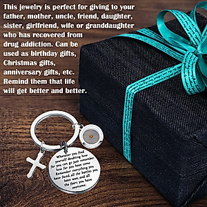 TIIMG Mustard Seed Inspirational Quote Keychain Faith Jewelry Religious Christian Gift Motivational Gift (Mustard Seeds whenever)