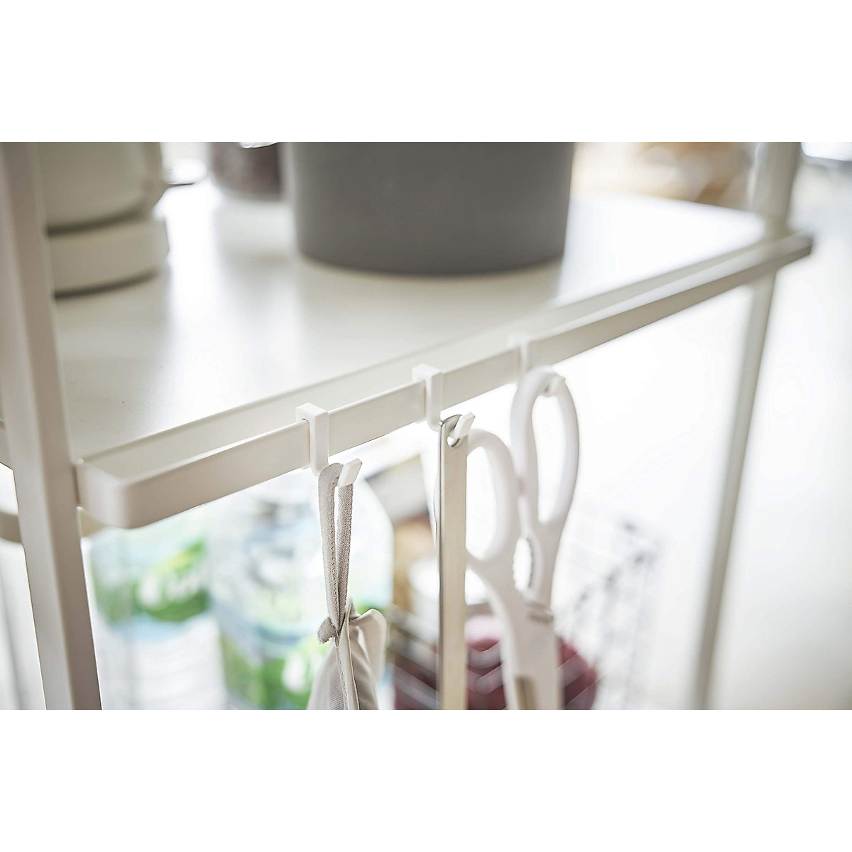 YAMAZAKI Home 3-Tier Storage Utility Kitchen/Bathroom | Steel | Rolling Carts, One Size, White