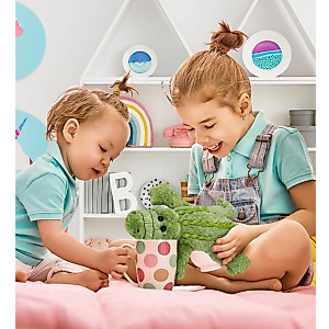 DolliBu Alligator Plush - Super Soft Stuffed Animal Alligator Toy, Cute Wild Life Green Plush Alligator, Adorable Huggers Plush Alligator Stuffed Toy for Baby, Kids, and Adults - 11.5 Inches