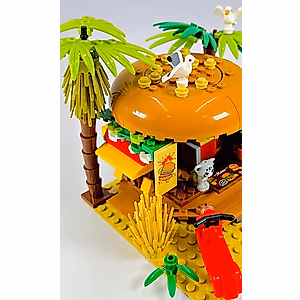General Jim's Paradise Burger Modular Building Blocks Set | Intricate and Colorful Burger in Paradise Brick Building Experience