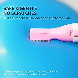TOUCHBeauty Electric Eyebrow Trimmer for Women Portable Eyebrow Hair Remover Metal Cover, Battery Powered Ladies Hair Shaver Pink
