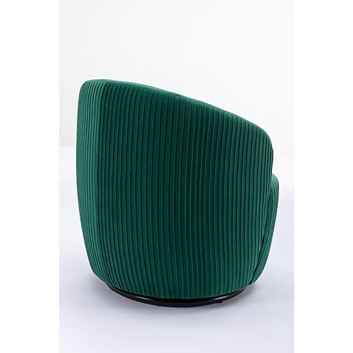 INMOZATA Swivel Chair,Velvet Fabric Barrel Chair for Small Space,Modern Accent Chairs for Living Room,Green