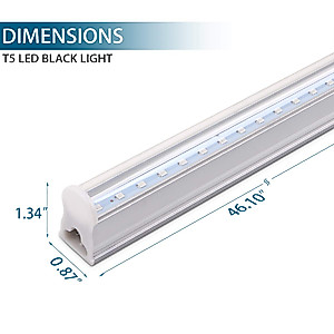 Barrina UV LED Blacklight Bar, 22W 4ft, T5 Integrated Bulb, Black Light Fixture for Blacklight Poster, Halloween Decorations and Christmas Party, Fun Atmosphere with Built-in on, Off Switch (4-Pack)