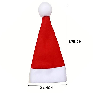 Christmas Santa Hats Silverware Holders - Xmas Party Dinner Table Dinnerware Decorations Supplies,for Candy, Red Wine Bottle, Lollipop, Knife Fork, 10PCS Mini Santa Hats