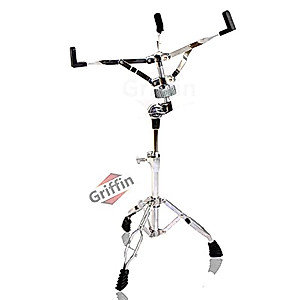 GRIFFIN Cymbal Stand Hardware Pack 4 Piece Set | Full Size Percussion Drum Hardware Kit with Snare Mount, Hi-Hat Pedal, Cymbal Boom, & Straight Cymbal Stand | Lightweight & Portable | Perfect for Gigs