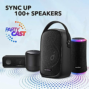 Soundcore Trance Go Outdoor Bluetooth Speaker with BassUp Technology, Sync 100+ Speakers, 24H Playtime, Waterproof, Custom EQ, App (Renewed)