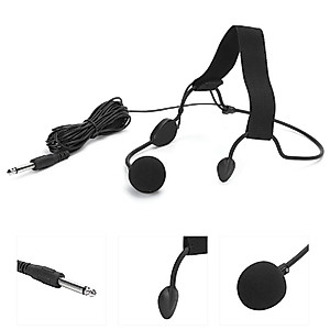 SYH&AQYE Microphone Headset, 6.35MM Connector Jack Headset Microphone with Ear Straps, Flexible Wired Boom, Anti Noise Microphone for WH20TQG Musical Instruments Guitar Drum Audio Mixer