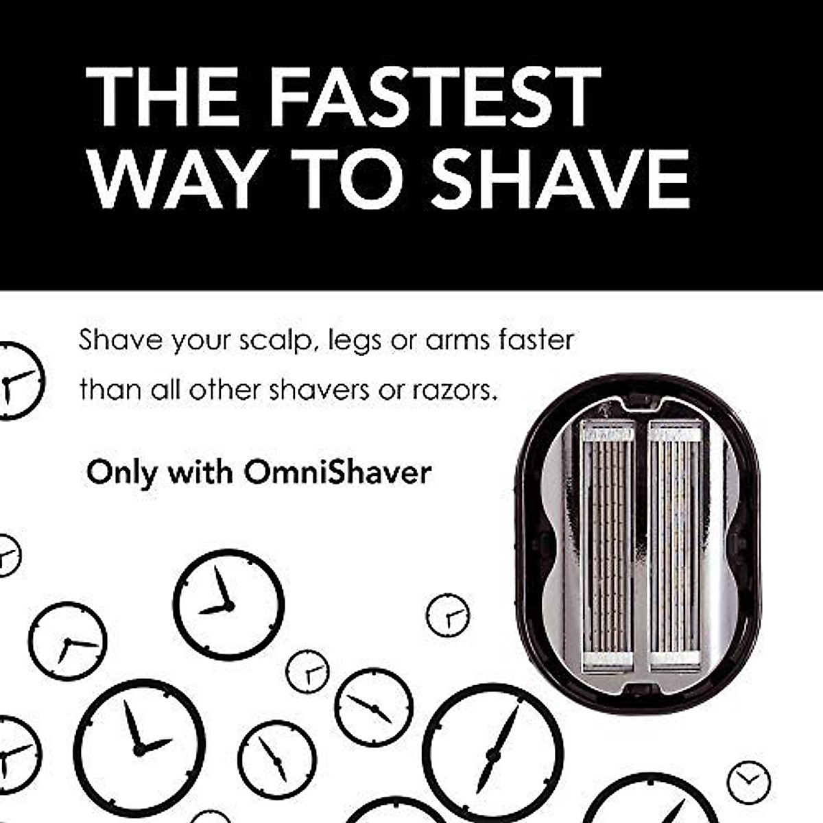 Premium Omnishaver with White Travel Case - The Fastest Way to Shave Head, Legs, Arms, Body | an Alternative to Disposable Shaving Razors Self Cleans & Strops During Use | Bald Head Shaver for Men