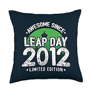 Leap Year Birthday Gifts & Leap Day Apparel Leap Day Awesome Since 2012-Leap Year Birthday Throw Pillow, 18x18, Multicolor