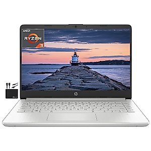 HP 2022 Newest 14'' HD Laptop Computer, AMD Ryzen 3 3250U (Upto 3.5GHz, Beat i5-7200U), 32GB RAM, 1TB SSD, HD Webcam, WiFi, Bluetooth, HDMI, USB-A&C, 10+ Hours Battery, Win 11+Marxsolcables
