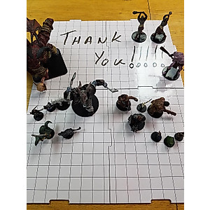 4 Pack Gaming Paper Wet/Dry Erase Tiles 1" Grid