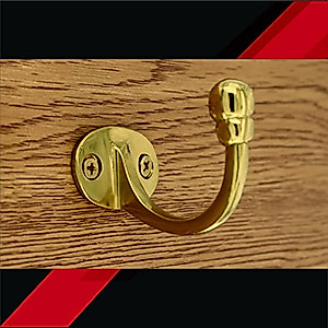 ZhongWang Hardware ZW-HB001 Solid Brass Bright Brass Coat & Hat Hook / Gancho para Abrigos y sombreros de latón macizo de latón Brillante