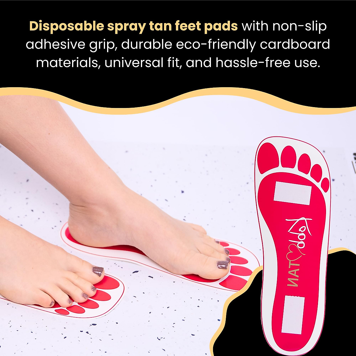 180 Pairs(360feets) Spray Tan Feet Pads Protectors in Pink Color For Sunless Spray Tanning