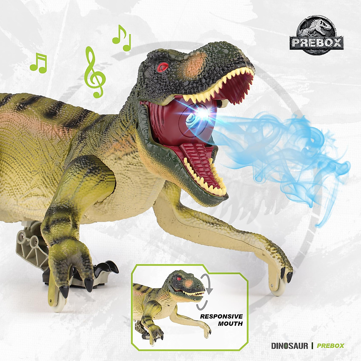 PREBOX Remote Control Dinosaur for Boys 4-7 - Rc Robot Dino Toys for Kids 3-5 8-12,Christmas Birthday Gifts for Boys Age 5-7 Year Old