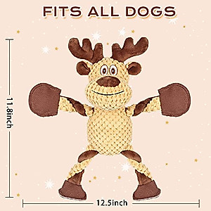 BUYPOW 5pack Dog Toys for Large Dog - Squeaky Medium & Small Dog Toys (Elk)