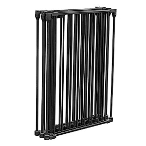 Bonnlo 120.5-Inch Metal Fireplace Fence Guard 5-Panel Baby Safety Gate/Barrier/Play Yard with Door Christmas Tree Fence Hearth Gate for Kids/Pet/Toddler/Dog/Cat, Black