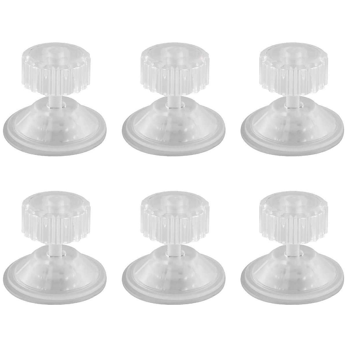 WHYHKJ 6pcs Transparent Strong Screw Nut Pull Suction Cup Long Type Plastic Kitchen Bathroom Window Wall Car Hooks