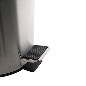 Axentia Cosmetic Bin Stainless Steel Matte Brushed & Rustproof Pedal Bin 3 L Cosmetic Rubbish Bin with Lid Rubbish Bin with Pedal Bin for Bathroom & Toilet, Silver/Black, 17 x 17 x 25 cm