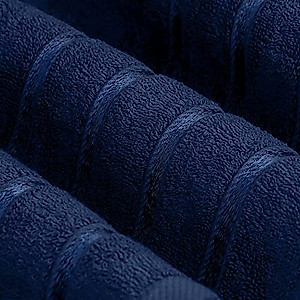Utopia Towels 4 Pack Premium Viscose Oversized Bath Towels Set, 100% Ring Spun Cotton (27 x 54 Inches) Highly Absorbent, Quick Drying Shower Towels for Bathroom, Spa, Travel and Pool (Navy)