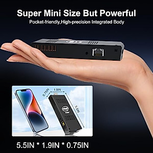 Mini PC Stick Windows 11 Pro,PC Stick Intel Celeron N4000 Processor Equipped 8GB LPDDR4 128GB SSD,Support Auto Power on,4K HD/Gigabit Ethernet/WiFi/BT,Business/Travel Pocket Computer