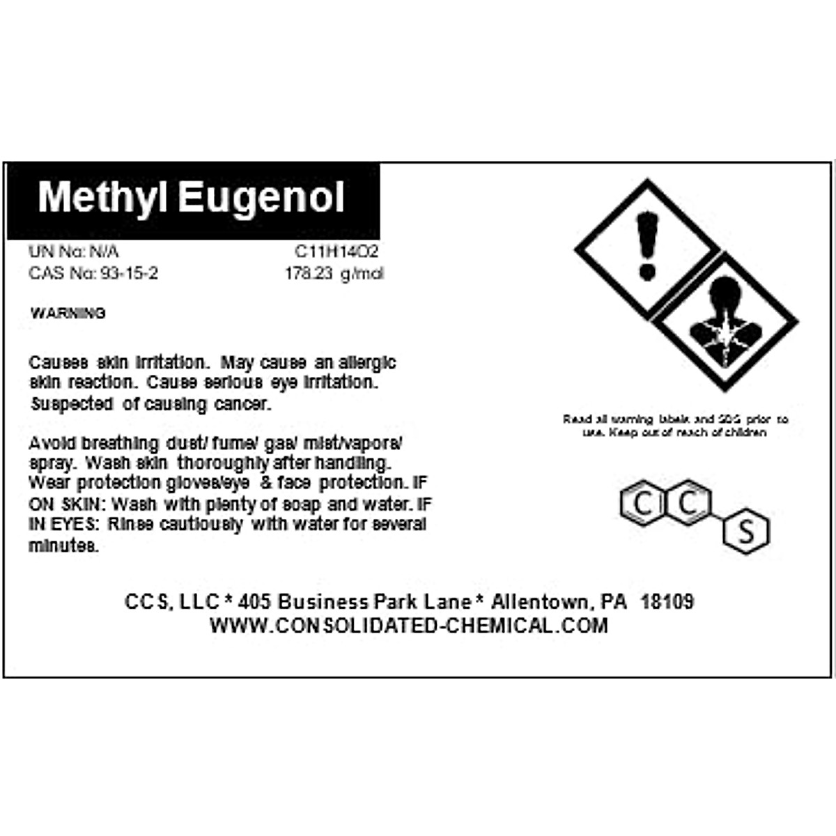 Methyl Eugenol High Purity Aroma Compound 100ml (3.3 fl oz)
