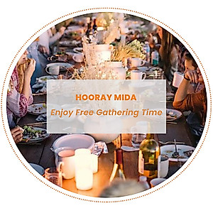 hooray mida 100% Compostable Plates, Disposable Paper Plates 125-Count - Heavy Duty, Biodegradable Plates Made of Bagasse - Eco Friendly and Sustainable (Natural, 7 inch)
