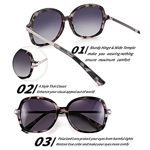 FEISEDY Classic Womens Elegant Polarized Sunglasses Ladies Wide Square Sunglasses Shades B2683