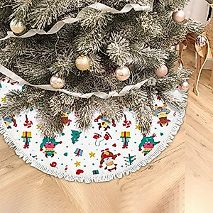 Small Christmas Tree Skirt Christmas Tree Cute Bull,30 Inch Tree Skirt for Christmas Holiday Party Decoration,Rustic Tree Skirts Mat Home Indoor Outdoor Ornaments
