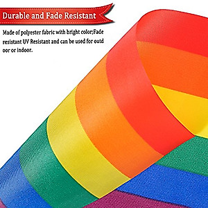 Whaline 38 Flags Gay Pride Banner, Rainbow String Bunting Indoor/Outdoor for LGBT Festival Party Celebration Decoration