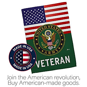 Americana Home & Garden US Army Veteran Garden Flag Armed Forces Rangers United State American Military Retire Official House Decoration Banner Small Yard Gift Double-Sided, Thick Fabric, Made in USA