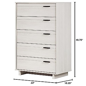 South Shore Fynn 5-Drawer Chest, Winter Oak