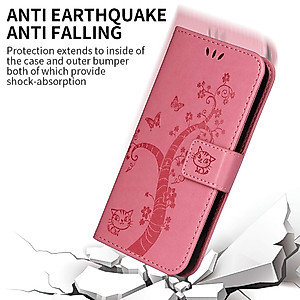 Gloryshop Lucky Flower Pattern Wallet Case for Samsung Galaxy Note 20 Ultra [Stand Feature][Wrist Strap][Card Slots] - Pink