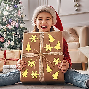 360 Pcs Christmas Envelope Seal Stickers Gold Snowflake Stickers Christmas Tree Seals Holiday Stickers Xmas Envelope Decals for Mail Wedding Invitation Greeting Card Party Gift Bag