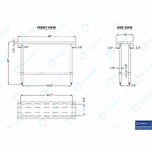 AmGood 14 in. x 48 in. Stainless Steel Work Table | Metal Kitchen Food Prep Table | NSF